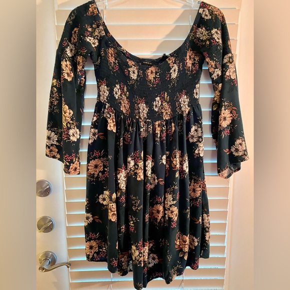 torrid | Dresses | Torrid Blue And Pink Smocked Off The Shoulder Mini ...